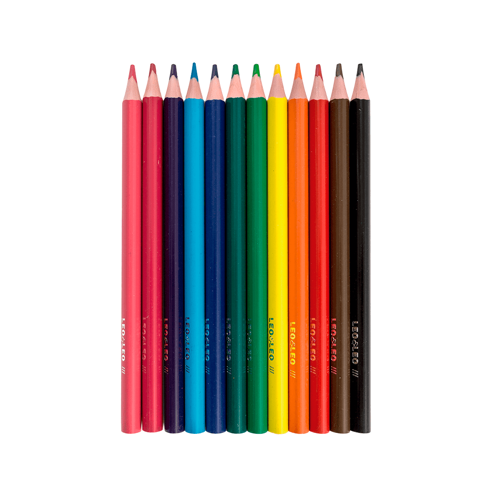 LAPIS 12 CORES BIG 175MM RESINA TRIANGULAR C APONTADOR LEOELEO ...